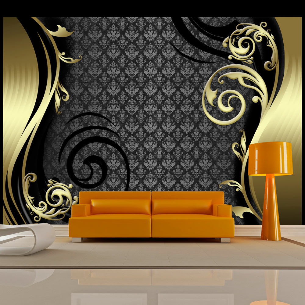 East Urban Home Golden Curtain 13' L x 110" W Wall Mural | Wayfair