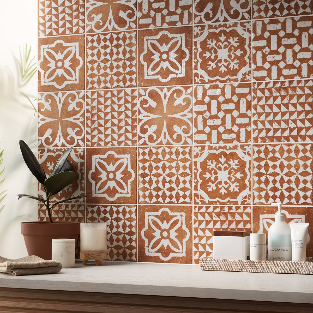 TileBar Angela Harris Mediterra Kasma Terracotta Decor 8X8 Matte ...