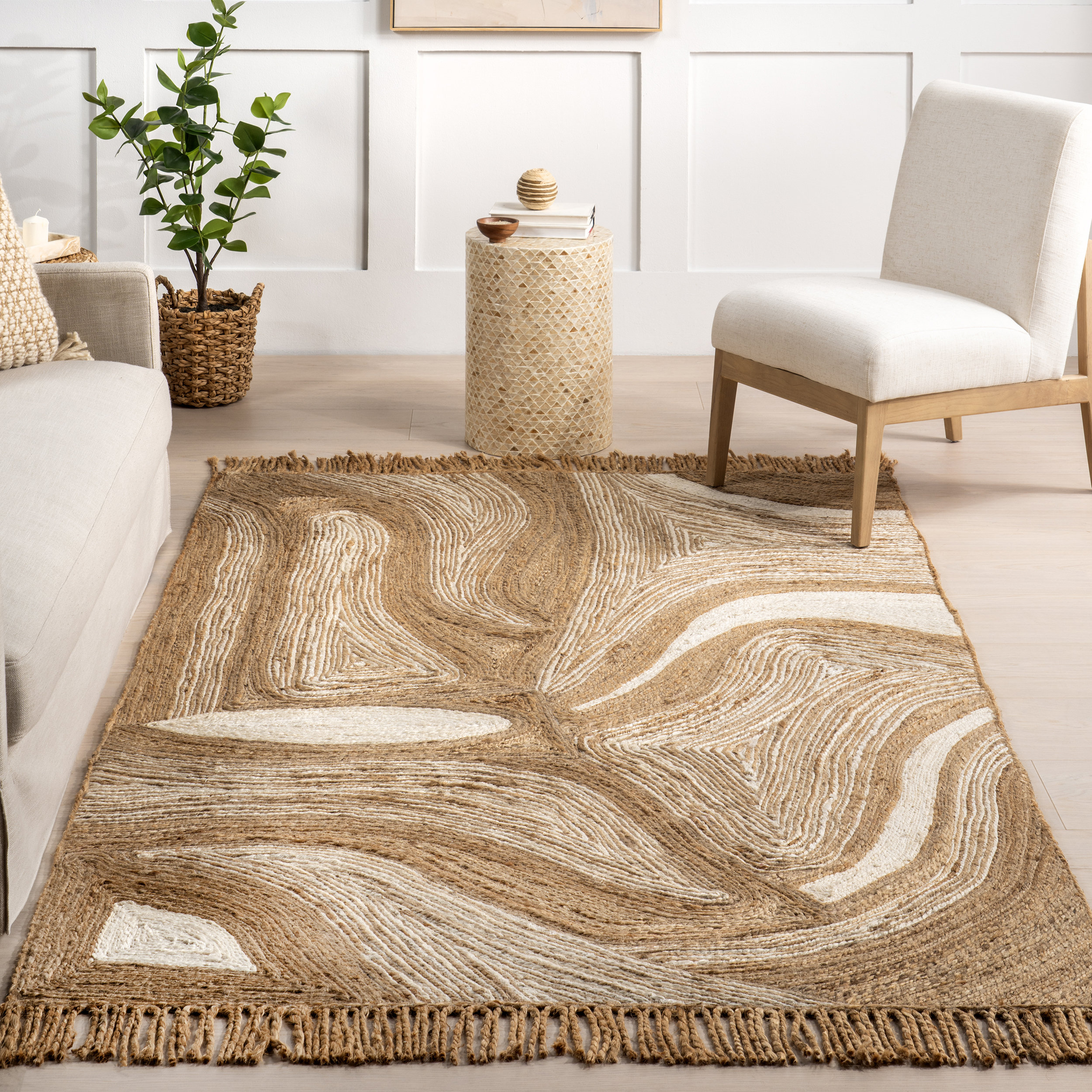 Orren Ellis Dalia Jute Abstract Area Rug & Reviews | Wayfair