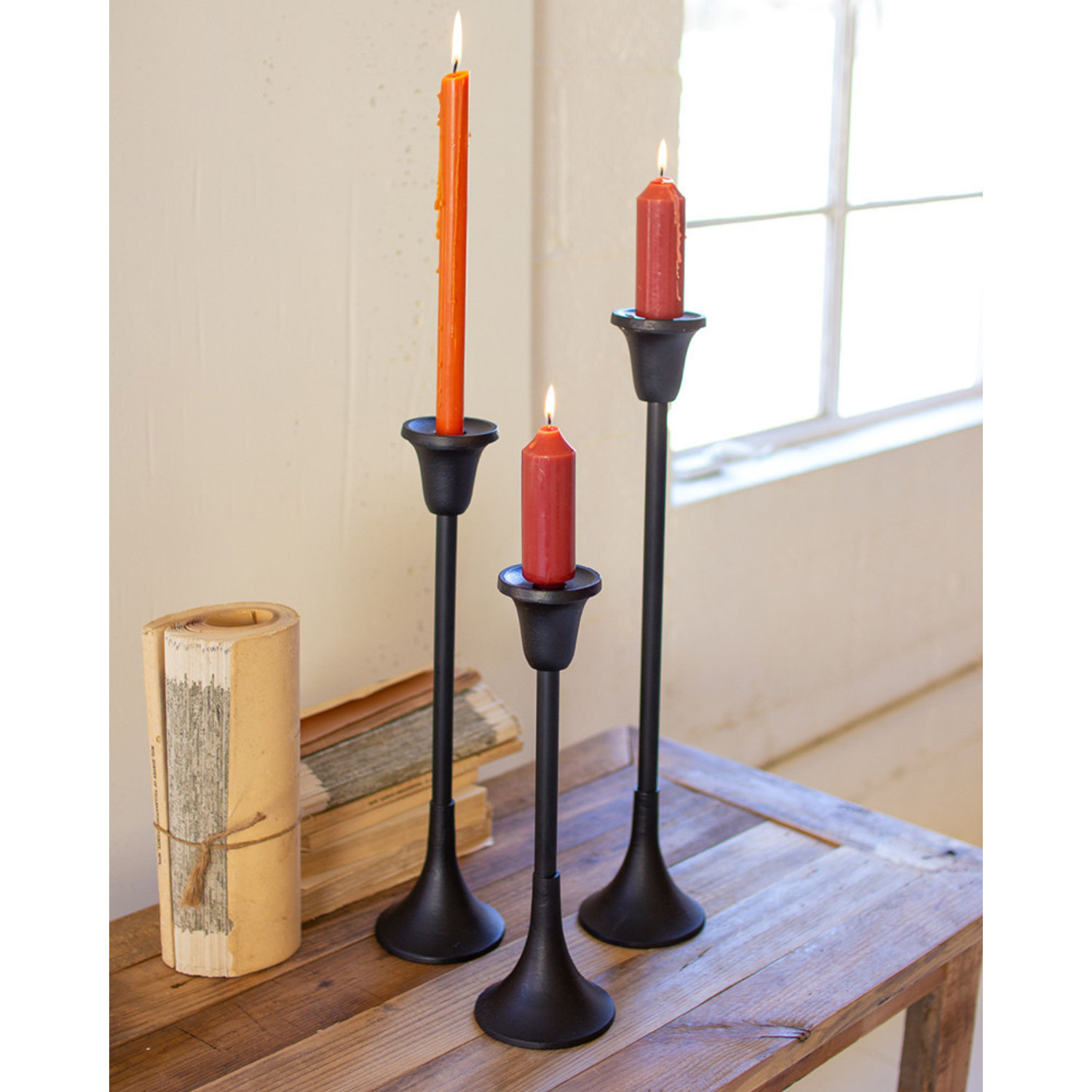 Three Posts™ Sivanne 3 Piece Metal Tabletop Candlestick Set & Reviews ...