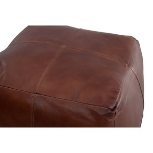 17 Stories Vladiana Genuine Leather Square End Table Pouf & Reviews ...