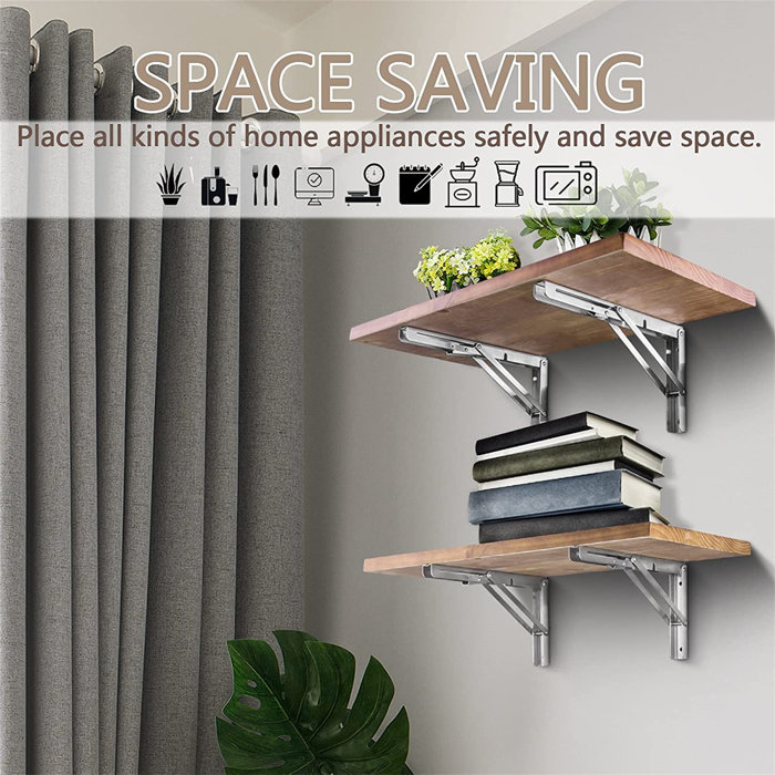 Rebrilliant Kaltrina Folding Shelf Brackets | Wayfair