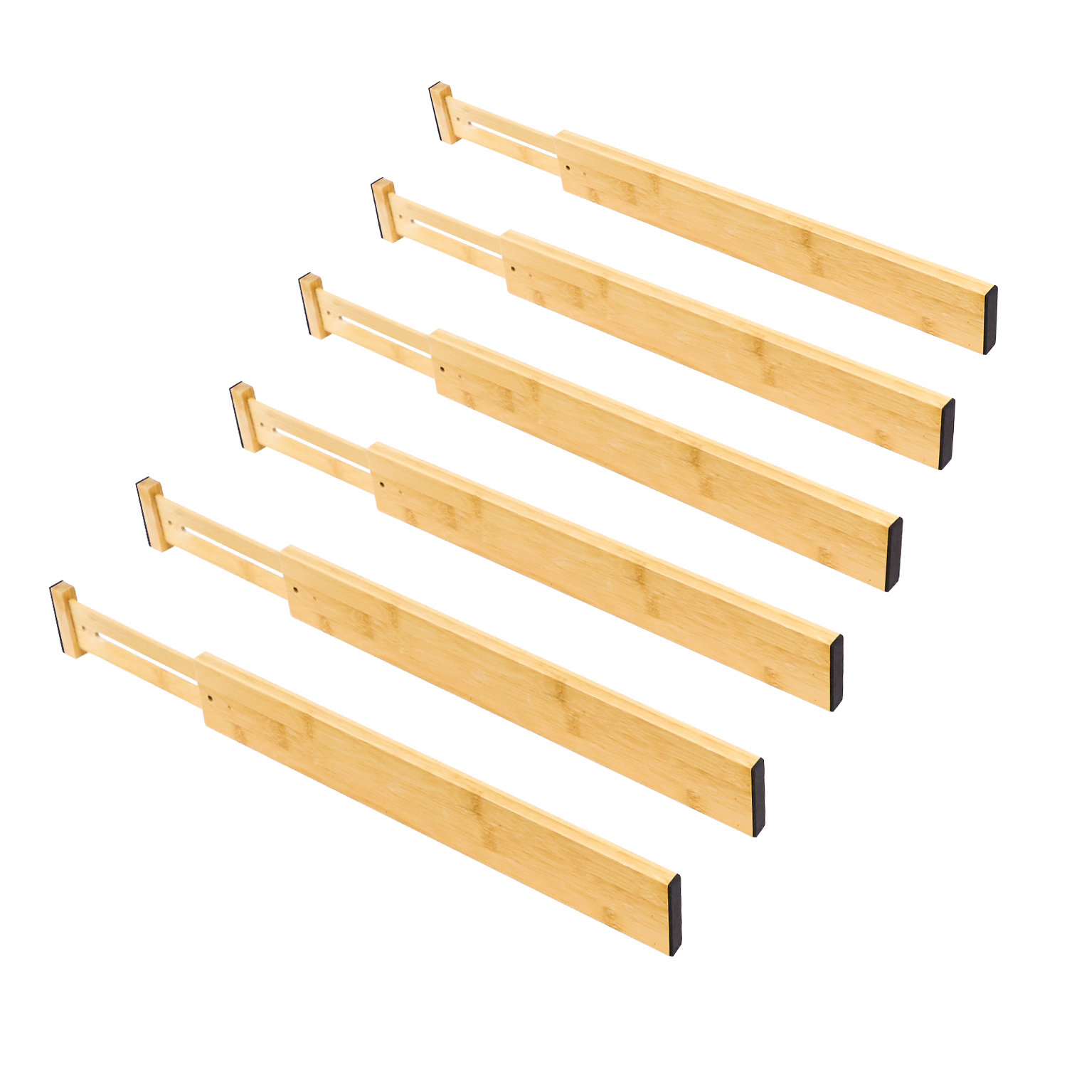 Rebrilliant Cothern 6 Pieces Bamboo Expandable Drawer Dividers, Kitchen ...