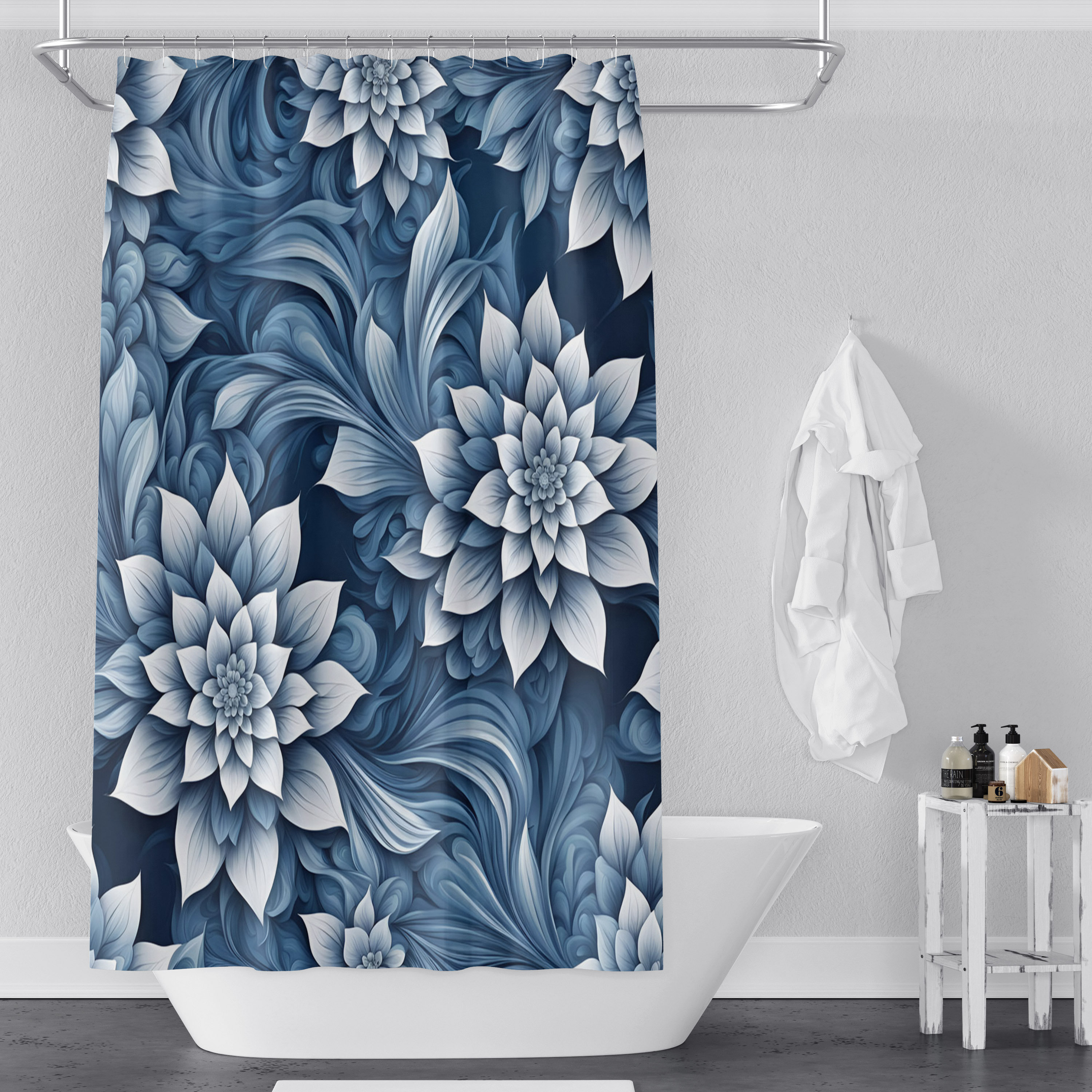 East Urban Home Enam Floral Shower Curtain | Wayfair