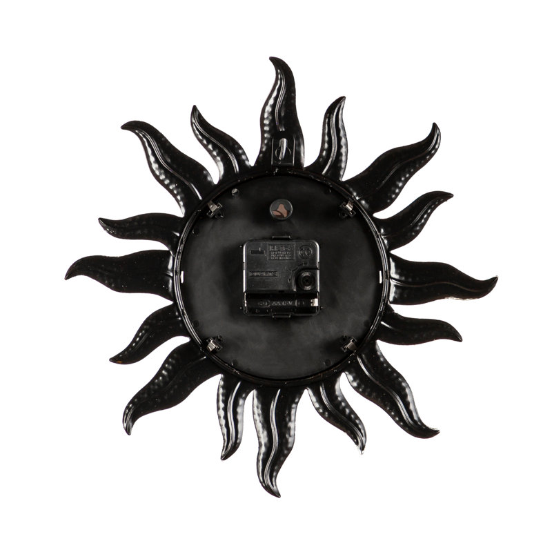 Evergreen Enterprises, Inc Metal Outdoor Sun Shaped Wall Clock ...