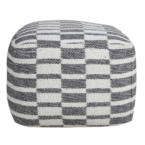 Corrigan Studio® Adalgisa Modern Checkered Dimensional Pouf Ottoman ...