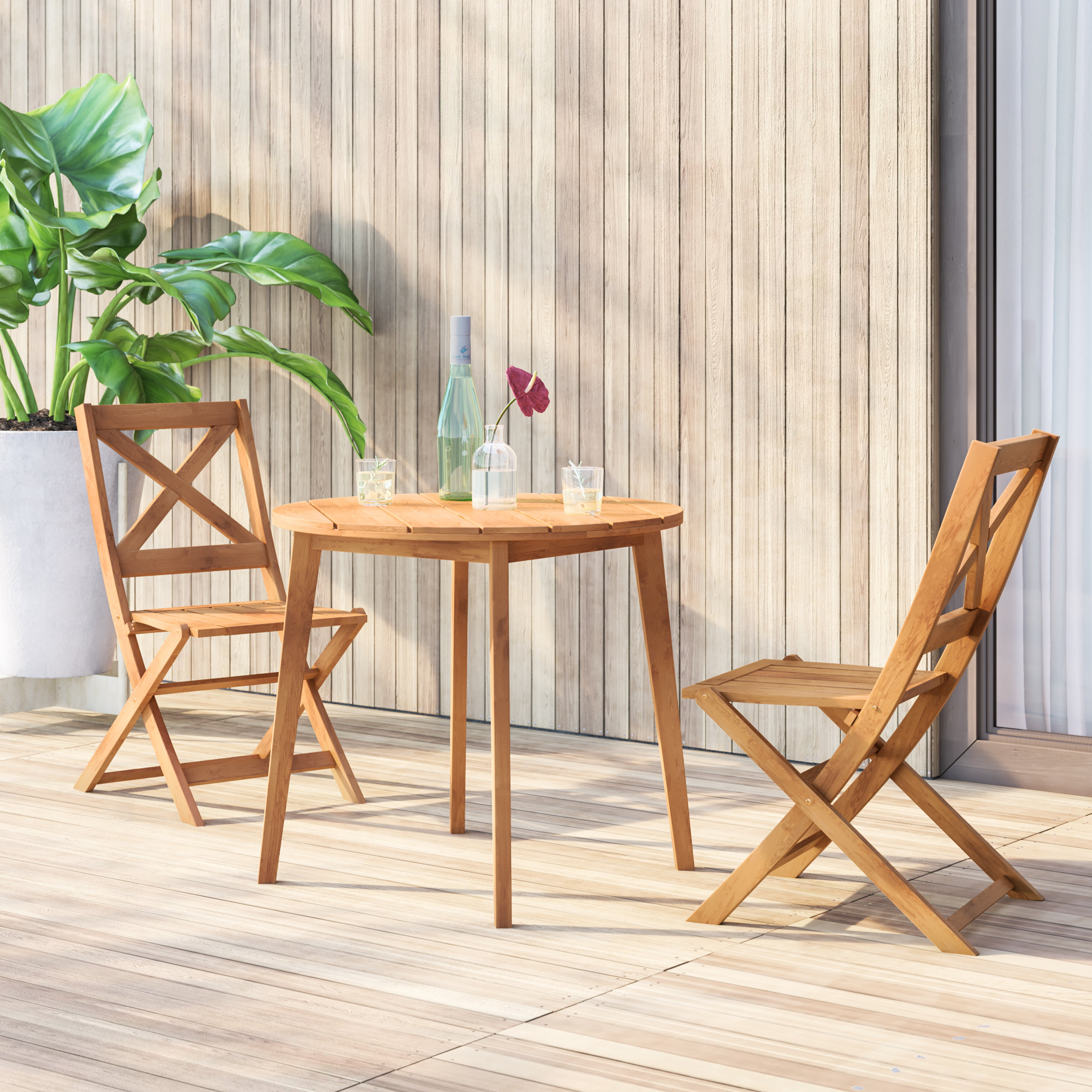 Latitude Run® 2 - Person Round Outdoor Dining Set & Reviews - Wayfair Canada