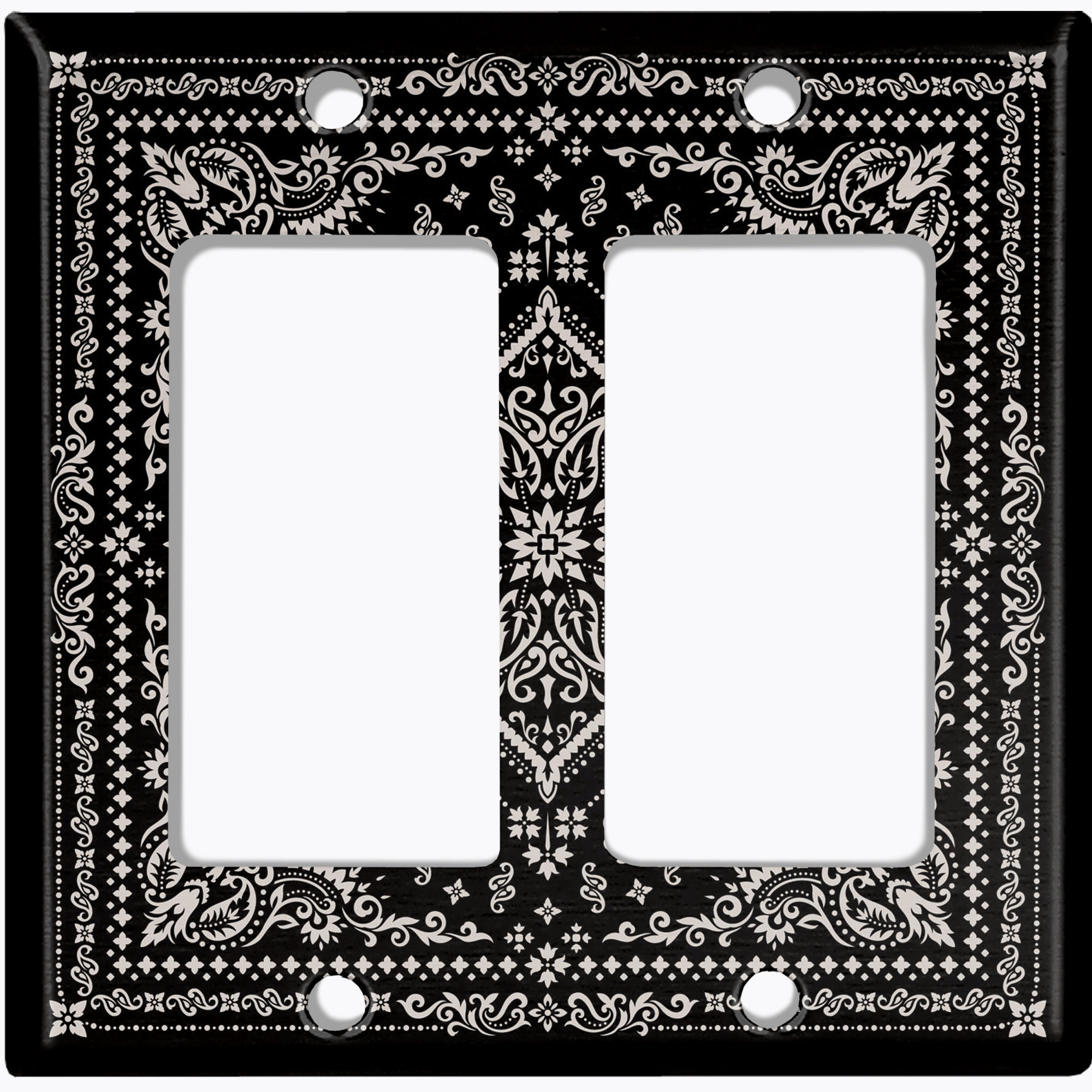 WorldAcc Bandana Paisley Rug Tile Pattern 2-Gang Rocker Wall Plate ...