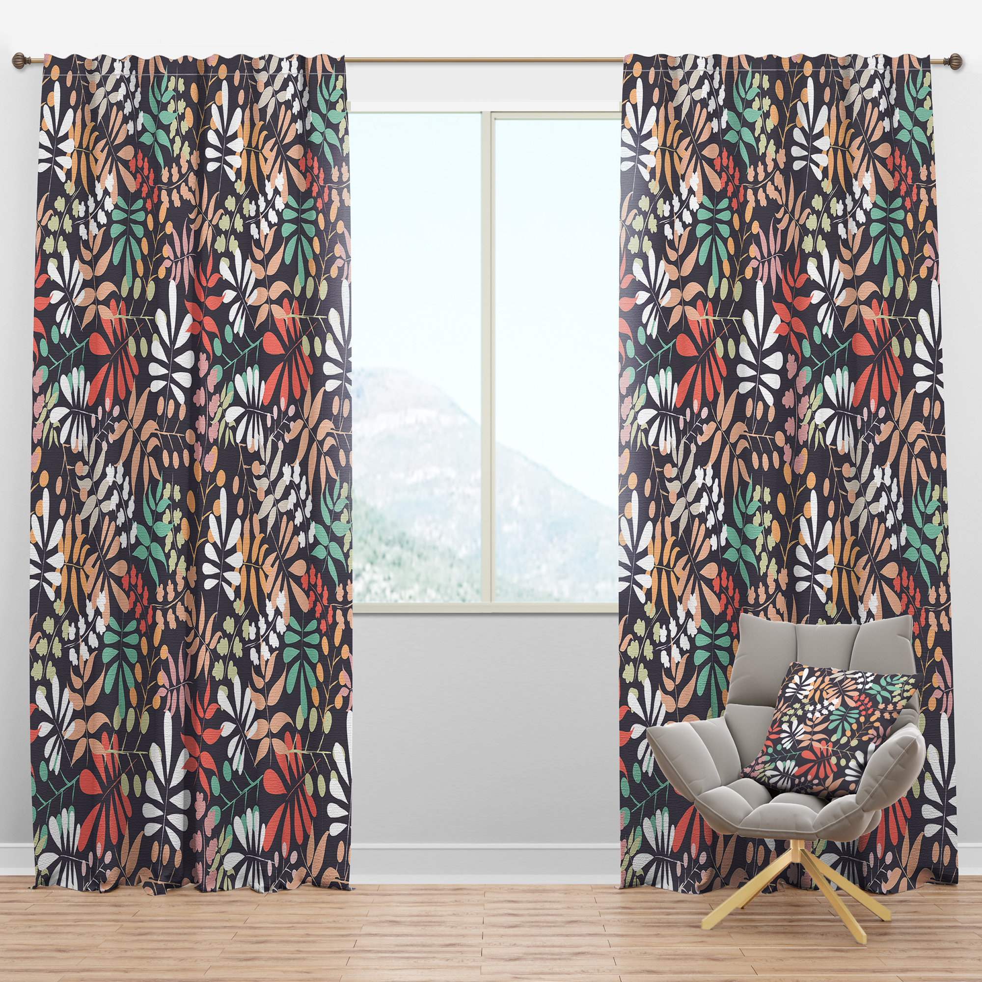 DesignArt Semi Sheer Single Curtain Panel Panel | Wayfair