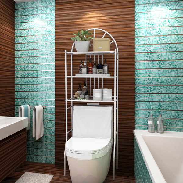 Latitude Run® Romilda Bathroom 3-tier Metal Storage Rack Over The ...