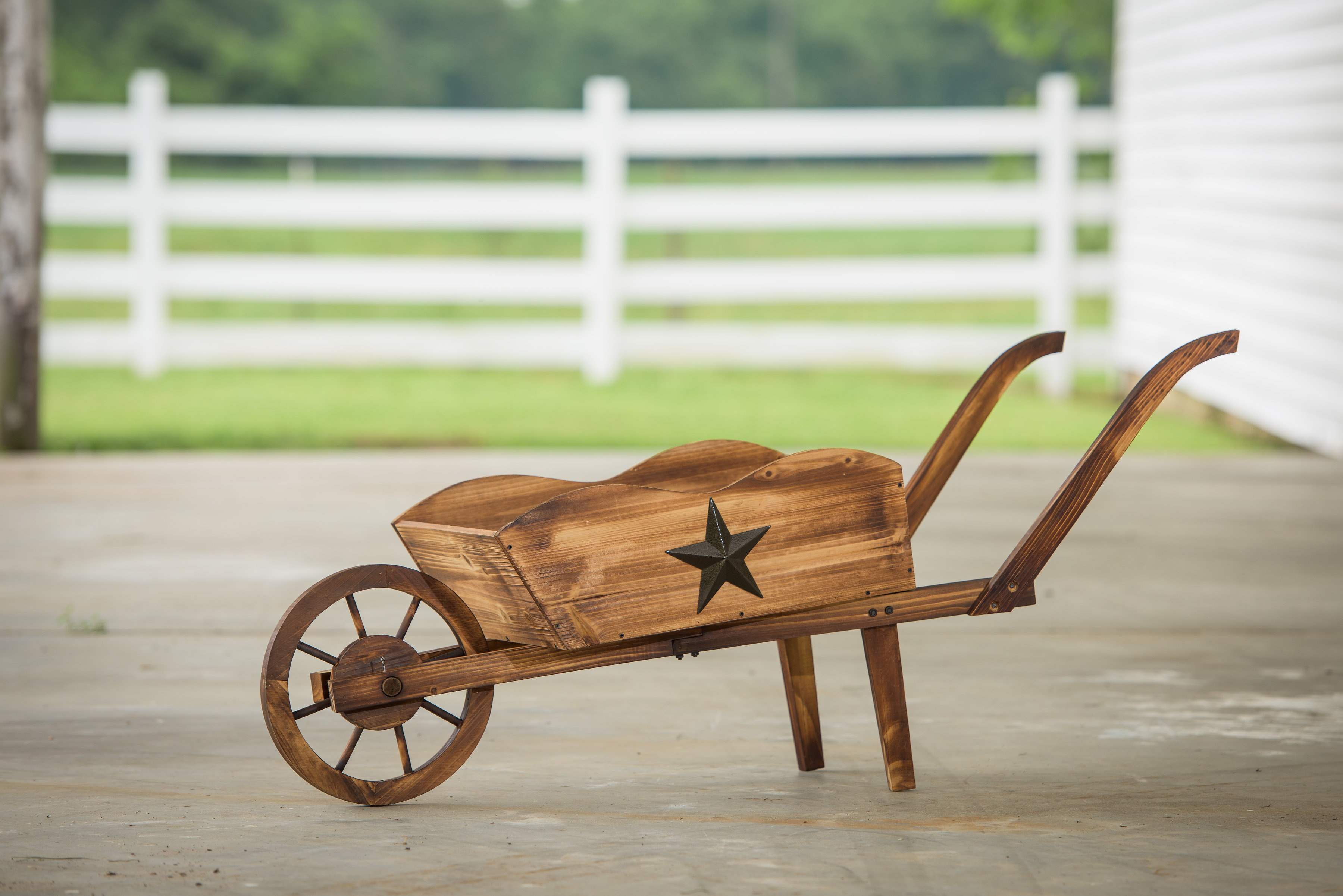 Loon Peak® Ardoin Pine Wheelbarrow Planter & Reviews | Wayfair