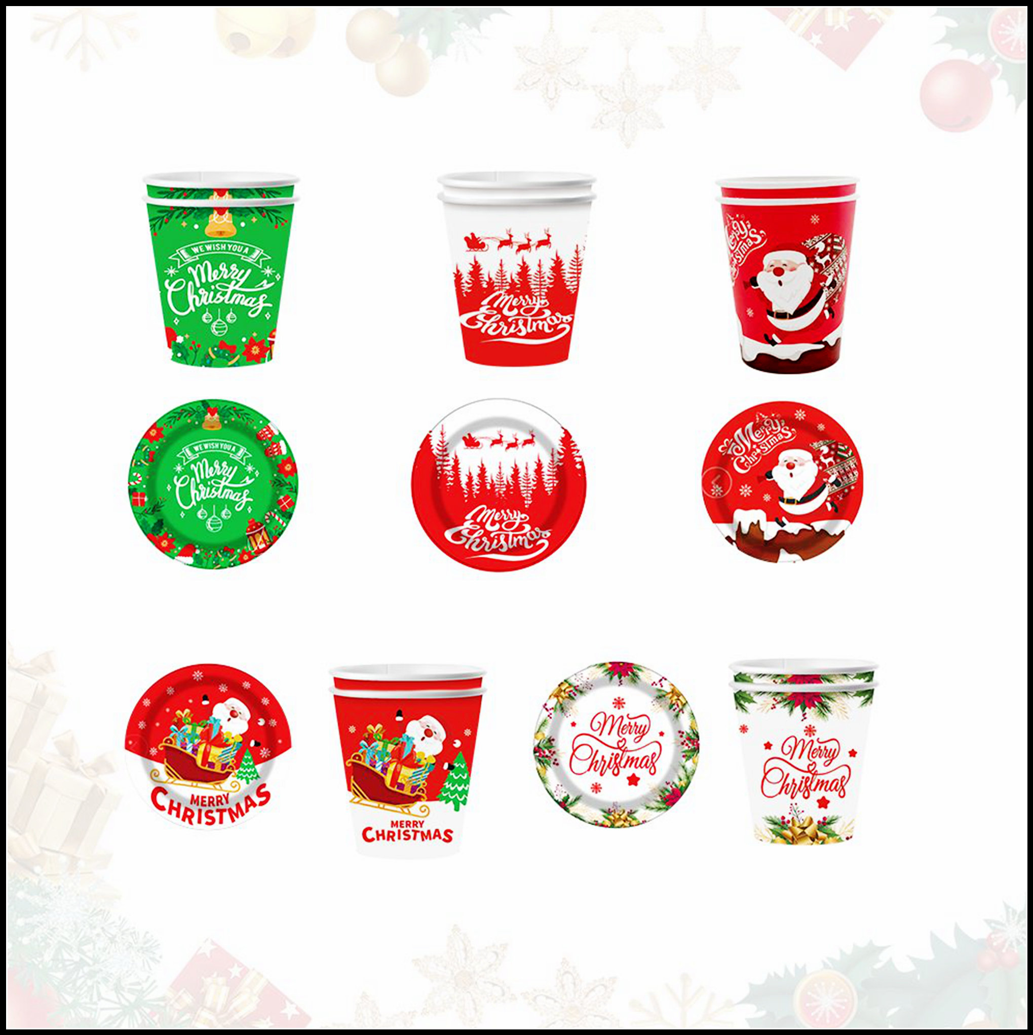 The Holiday Aisle® 30 PCS Christmas Paper Plates, 9 Inches, 6 Designs ...