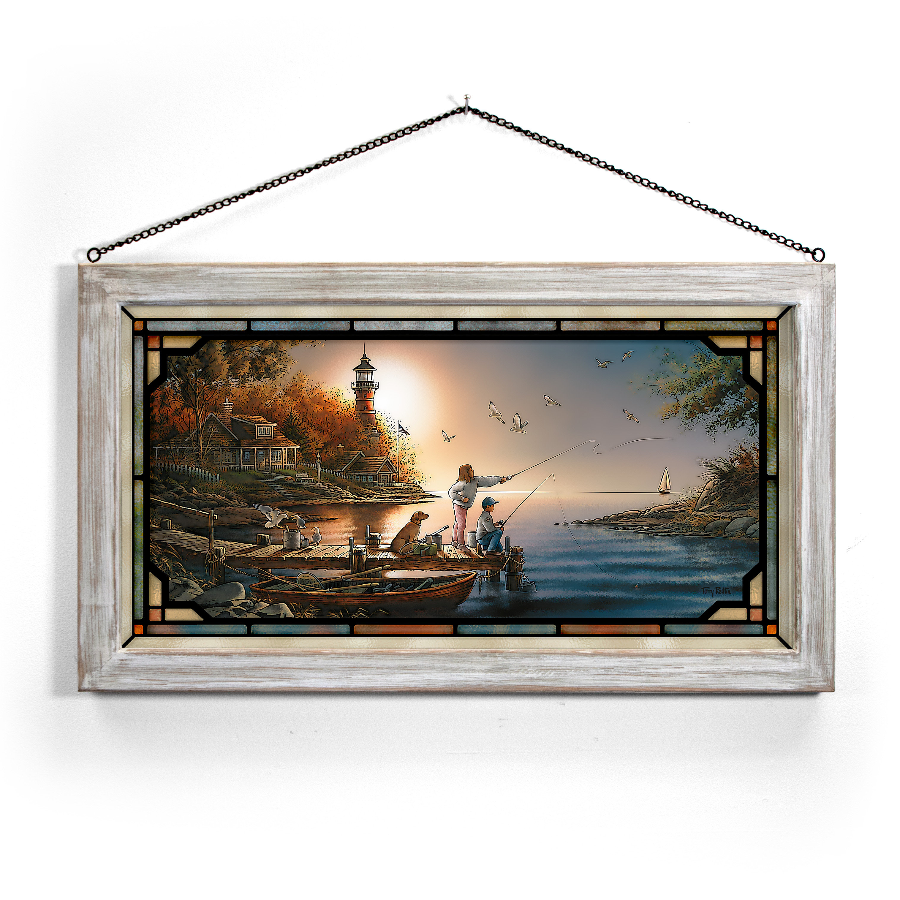 Breakwater Bay SGA FROM SEA TO SHINING SEA 13X23 :STAINED GLASS ART ...