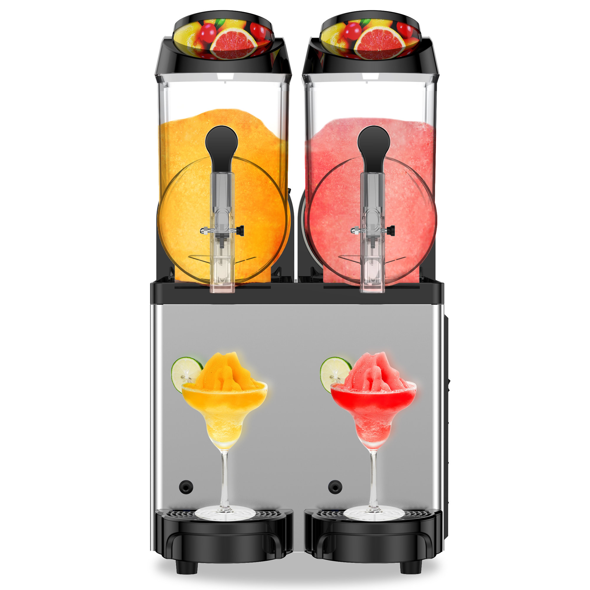 Denjol Commercial Slushy Machine 12X2 Tank- Stainless Steel Smoothie ...