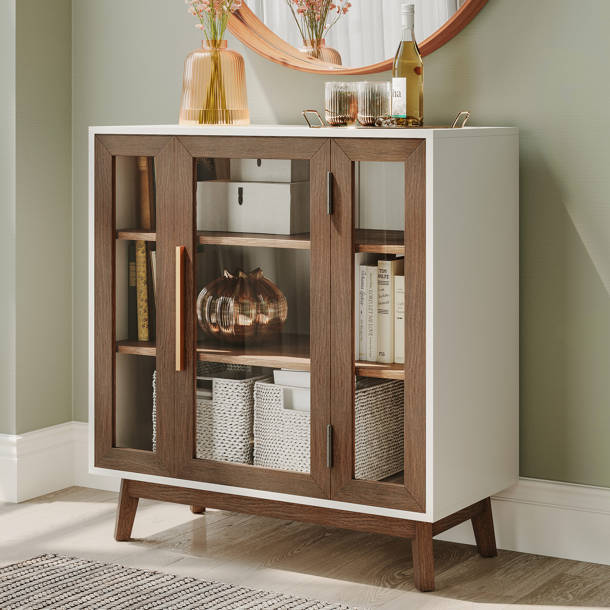 George Oliver Jamaka Modern Dining Cabinet with Glass Door | Wayfair