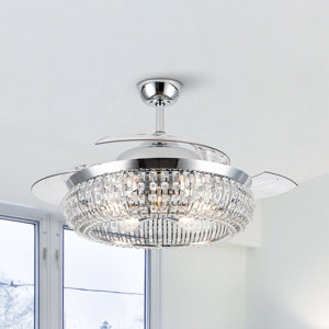 Chrome Ceiling Fans You'll Love | Wayfair
