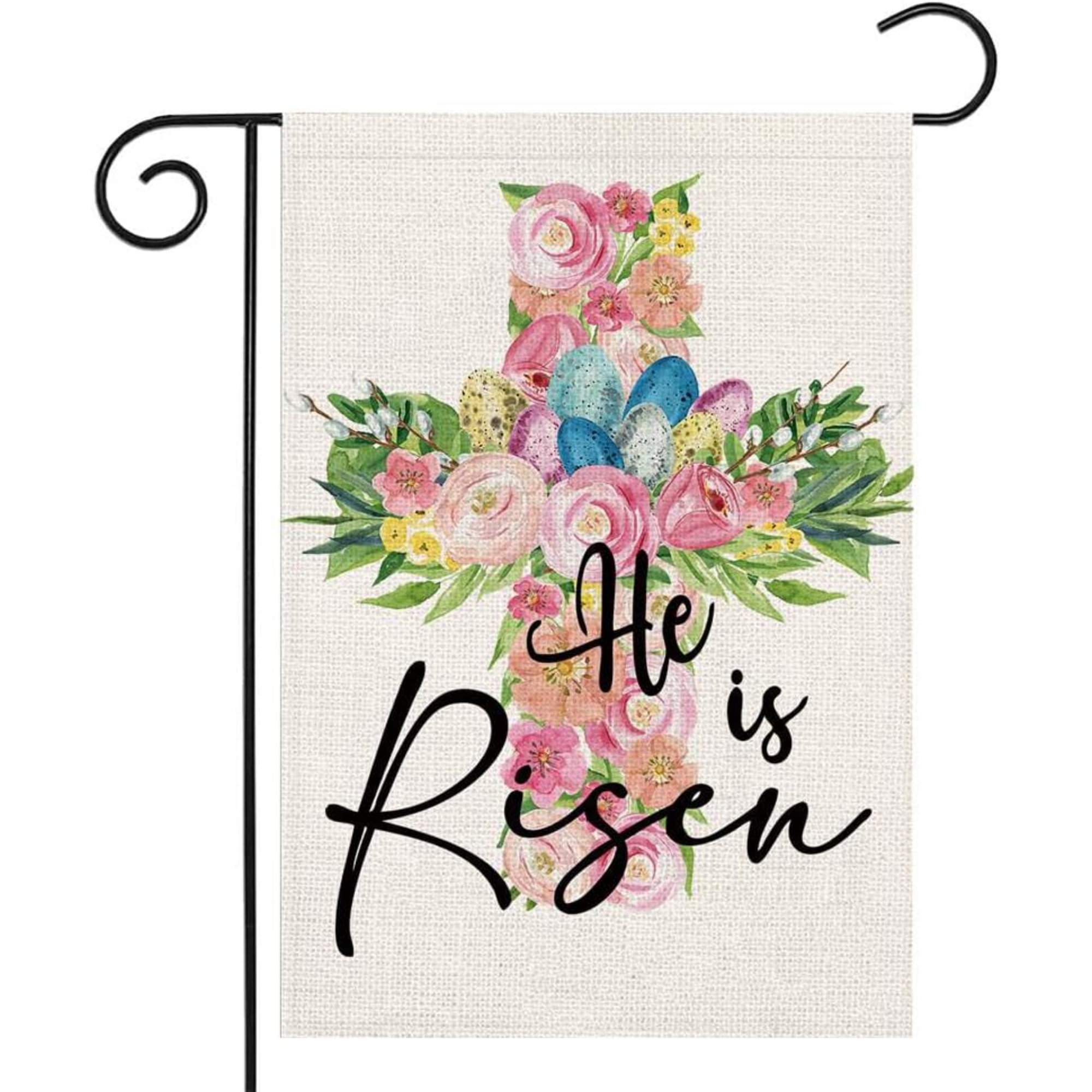 August Grove® Spring Easter Garden Flag 12.5 X 18 Inch He Is Risen ...