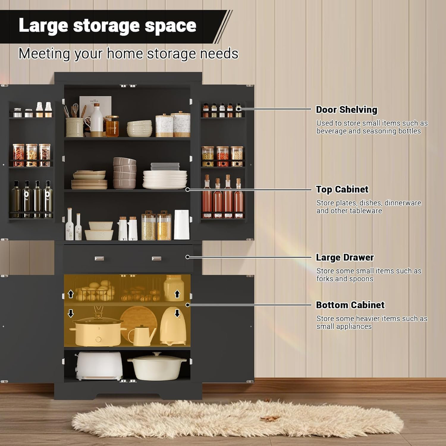 Lark Manor™ 71-Inch Tall Kitchen Storage Cabinet | Wayfair