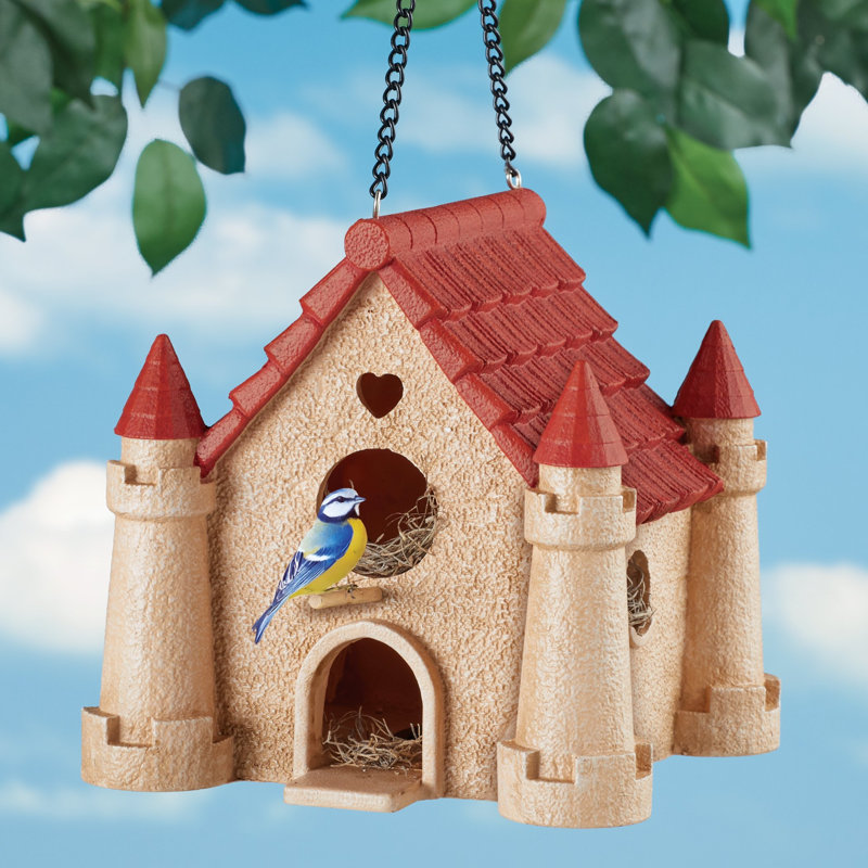 Rosalind Wheeler Hand-Painted Sand Castle Hanging Birdhouse | Wayfair
