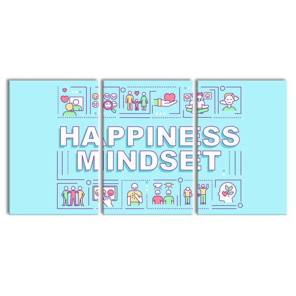 Happy Larry Happiness Mindset Motif as a canvas picture Mural | Blue ...