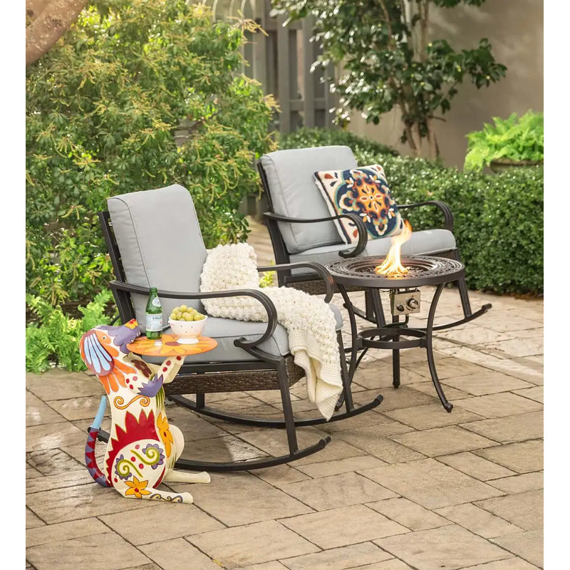 Red Barrel Studio® Henrietta Handmade Painted Folk Art Dog Metal Indoor ...