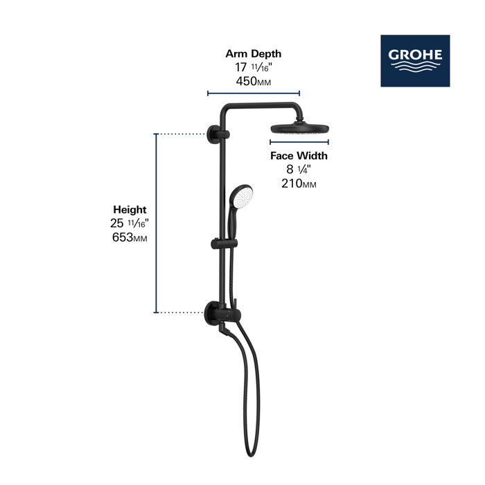 GROHE Retro-Fit™ Volume Control Pressure-Balanced Complete Shower ...