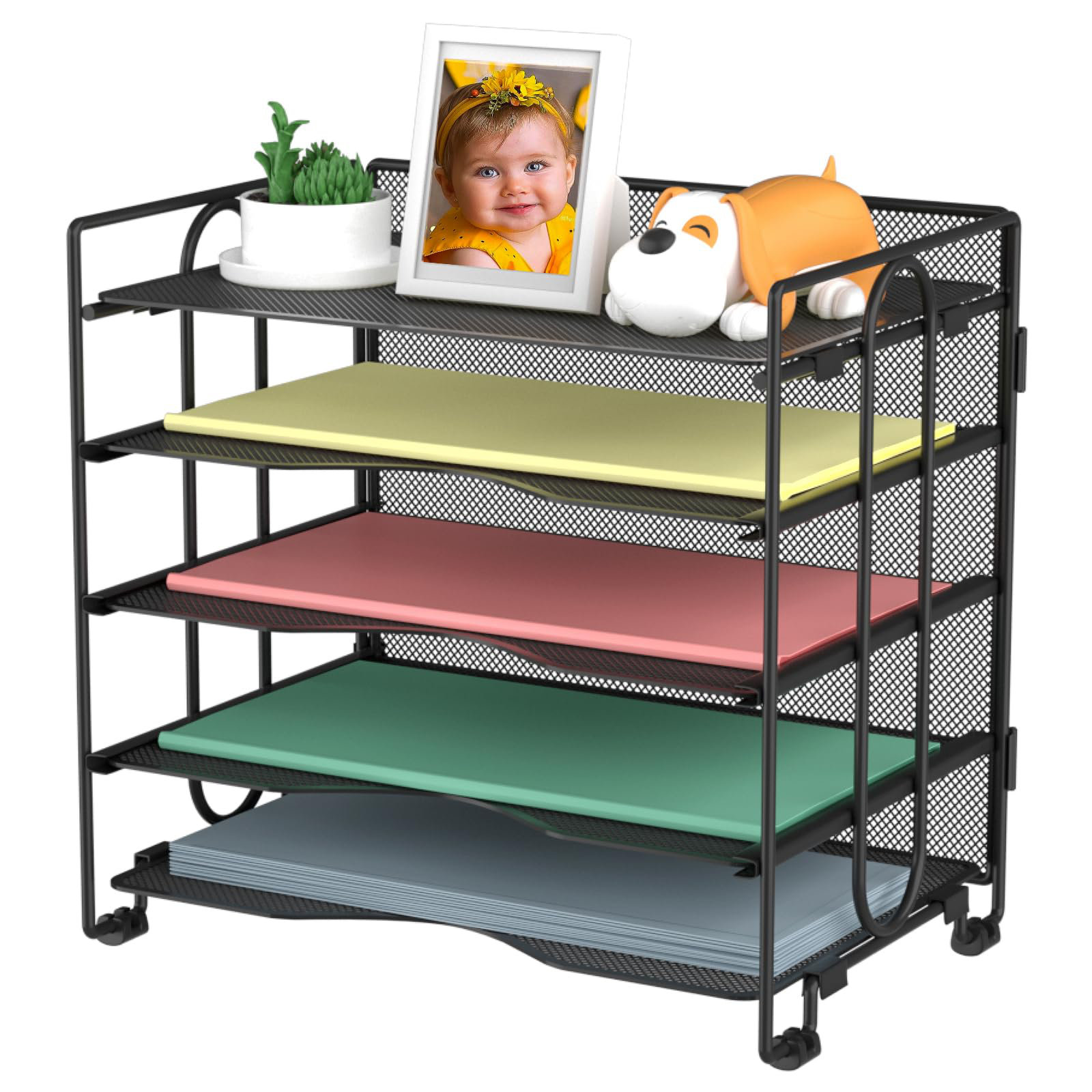 Inbox Zero Letter Tray Paper Organizer, 5 Tier Desk Organizers Black ...