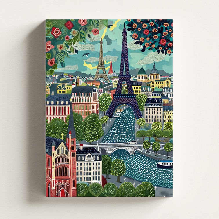 Astoria Grand Paris Cityscape Canvas Art | Eiffel Tower Wall Decor ...