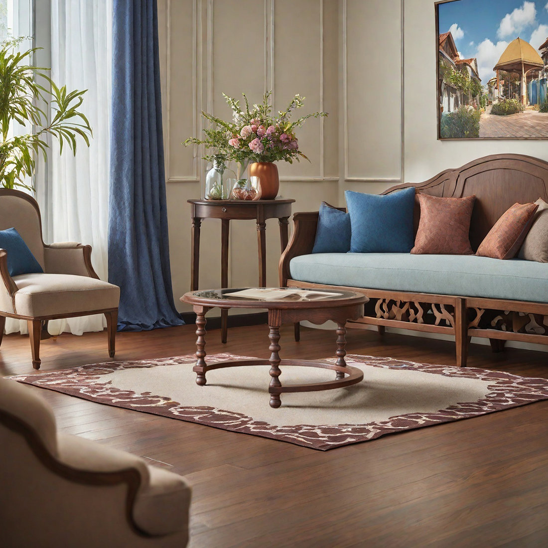Charlton Home Solid Red Oak Coffee Table with Wavy Design - Wayfair Canada