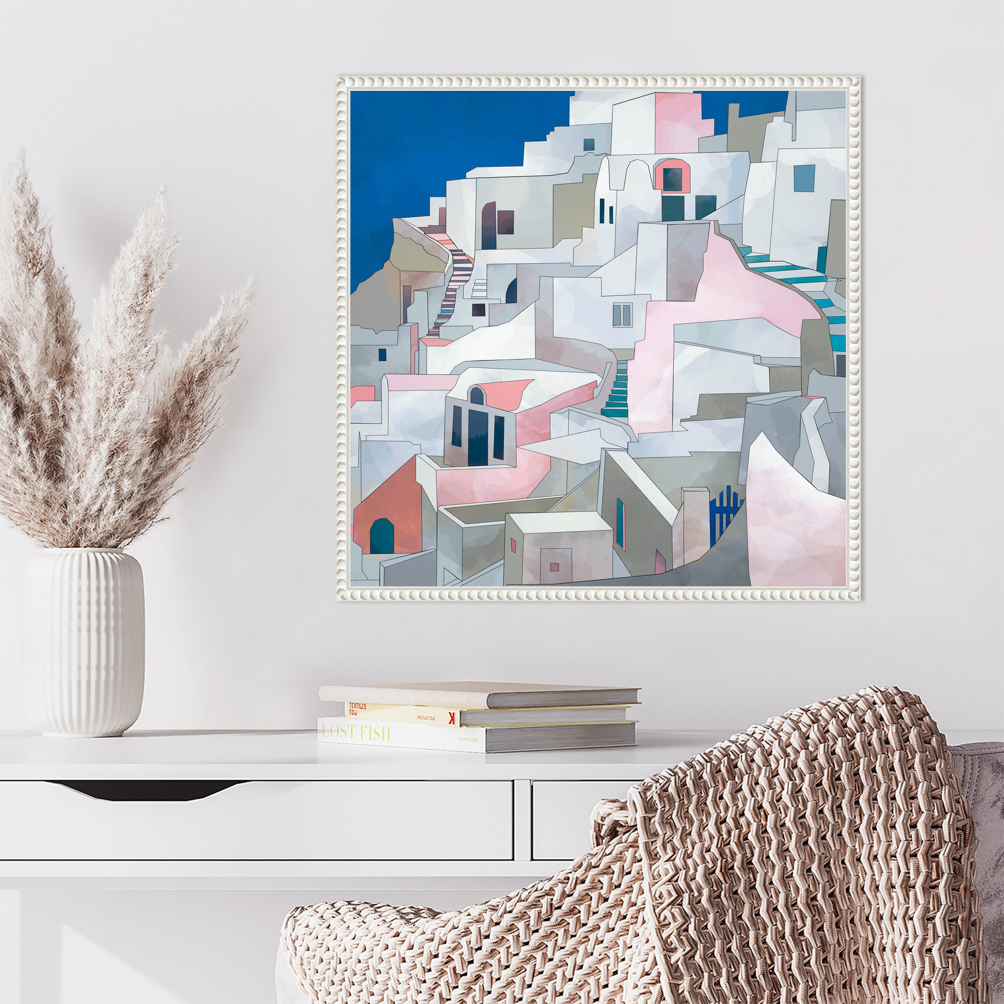 Winston Porter Santorini Seashore by Ana Rut Bre Framed Canvas Wall Art ...