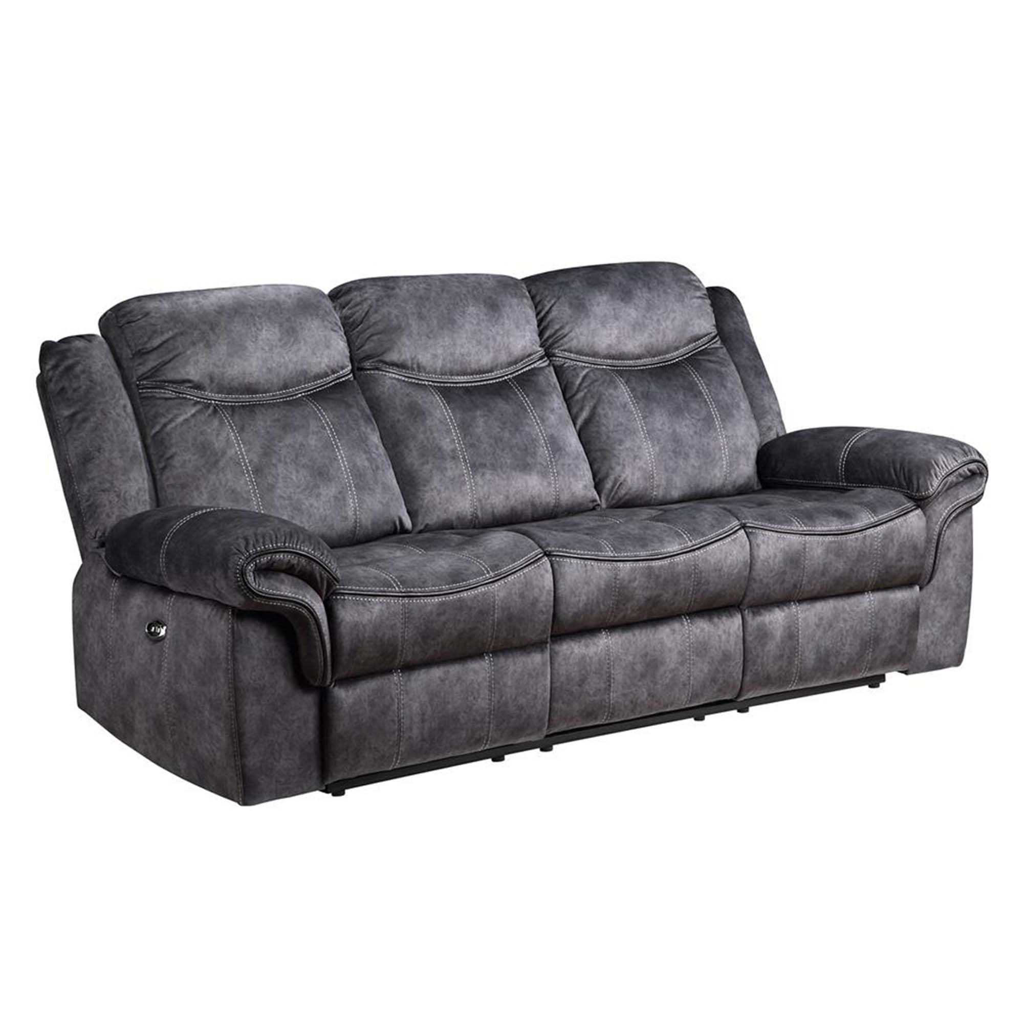 Hokku Designs JIMNY DOMINO GRANITE POWER RECLINING SOFA | Wayfair