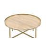 Ivy Bronx Modern 1-Piece Round Coffee Table with Gold Finish - Cross ...