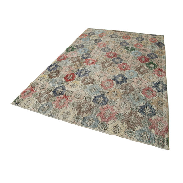 Rosalind Wheeler Siena Checkered Hand Woven Hand Knotted 177 X 273 ...