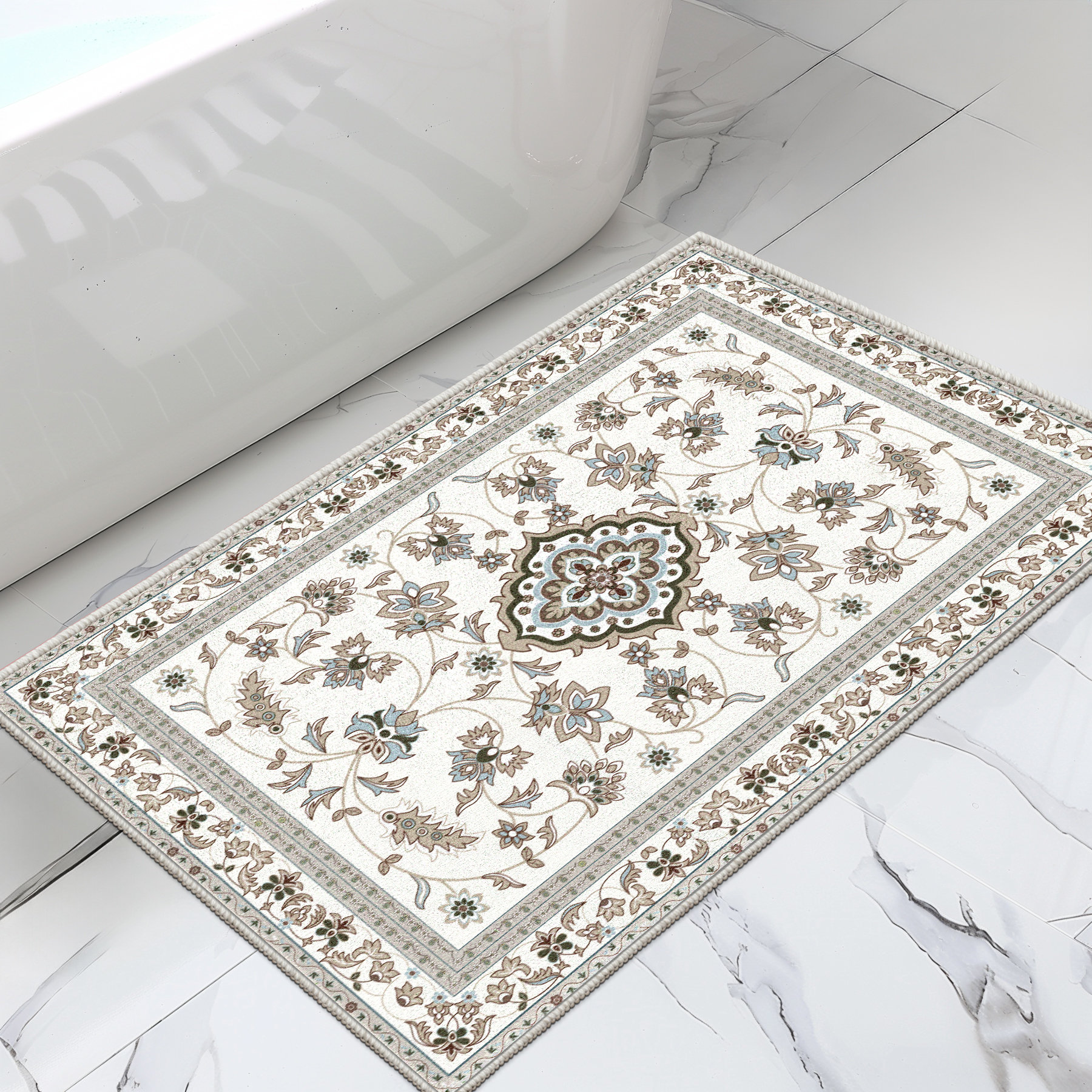 Charlton Home® 2x3 Bohemia Area Rug, Non Slip Machine Washable Rug, Low ...