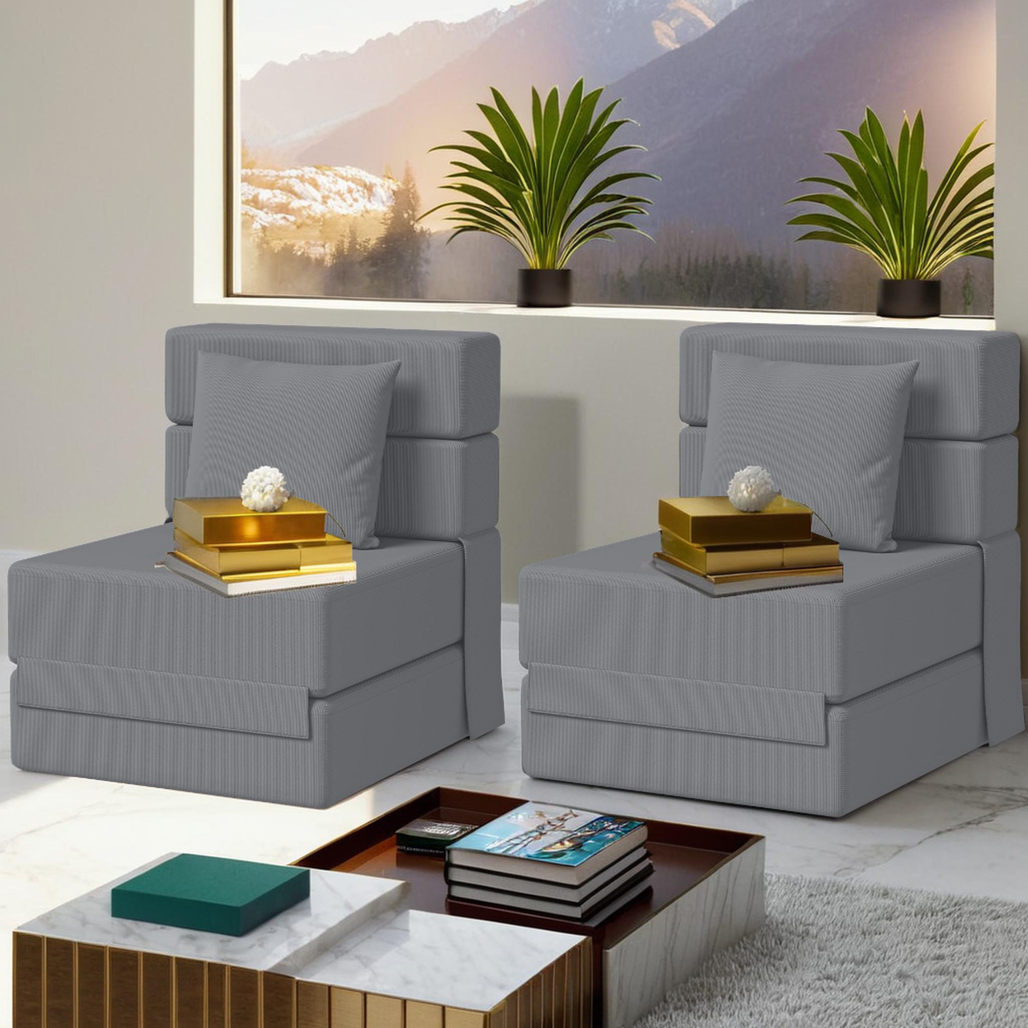 Mercer41 Simple Modern Convertible Folding Compression Sectional Sofa ...