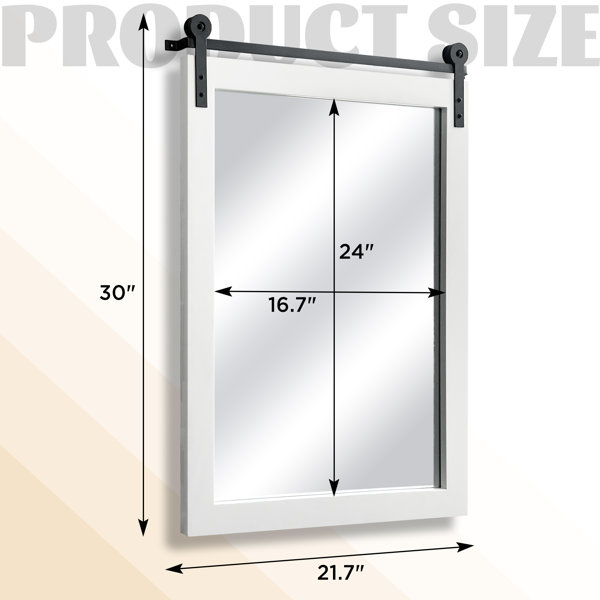 Gracie Oaks Farmhouse Distressed Rectangle Wall Mirror & Reviews ...
