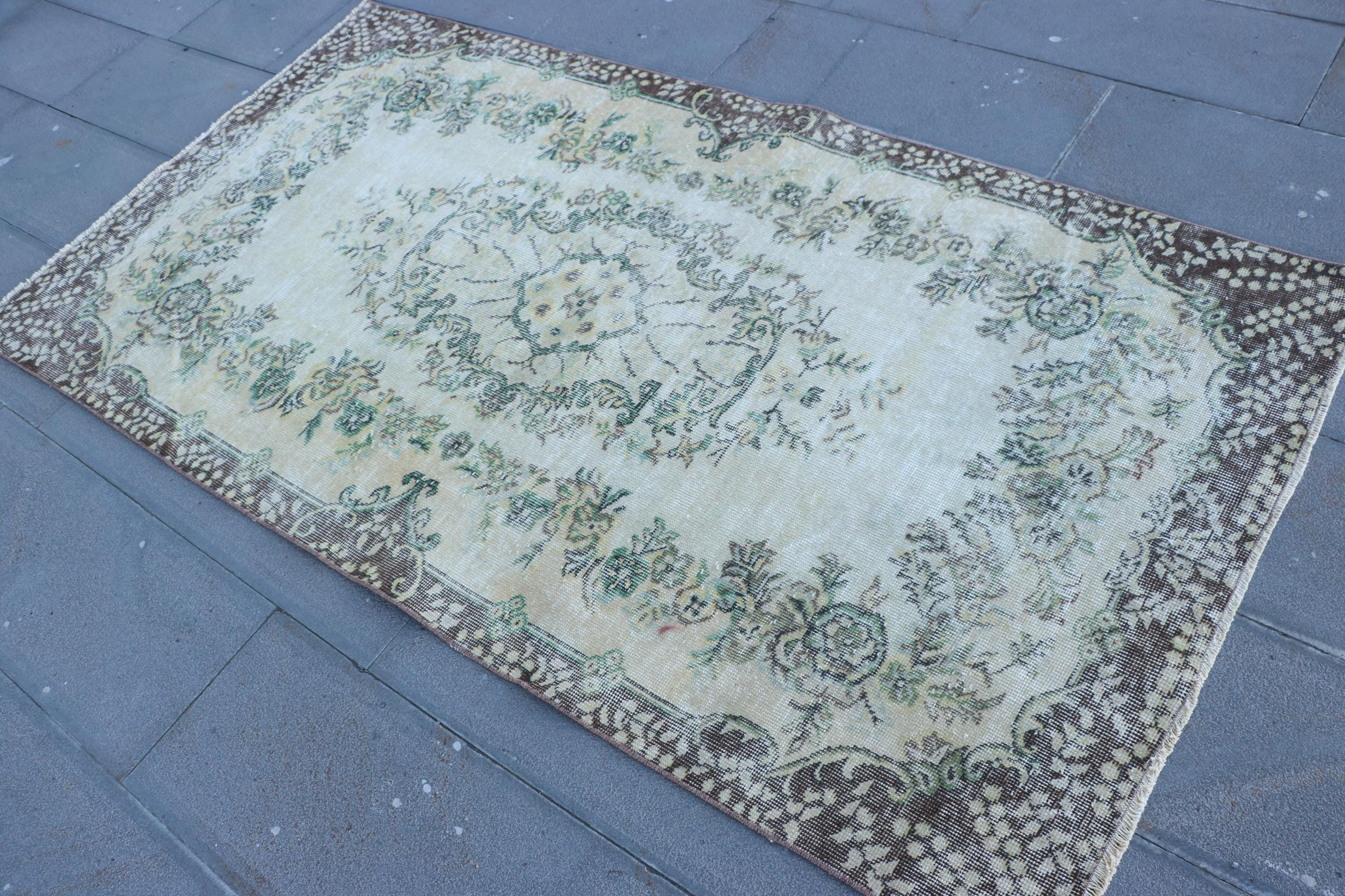 Bungalow Rose Vintage Turkish Handwoven Brown Area Rug Ideal for Salons ...