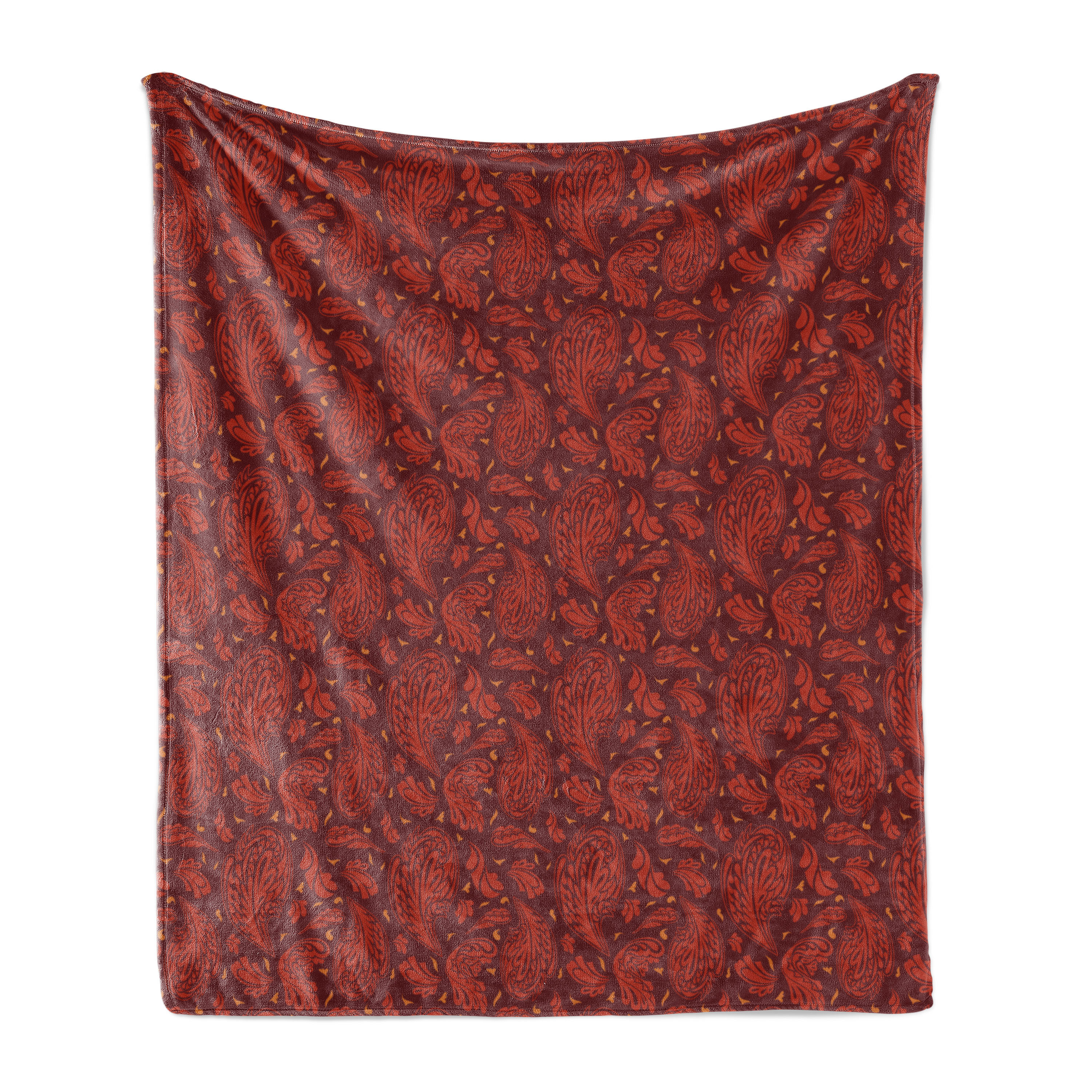 Ambesonne Maroon Fleece Throw Blanket Paisley Style Motifs Art Maroon ...