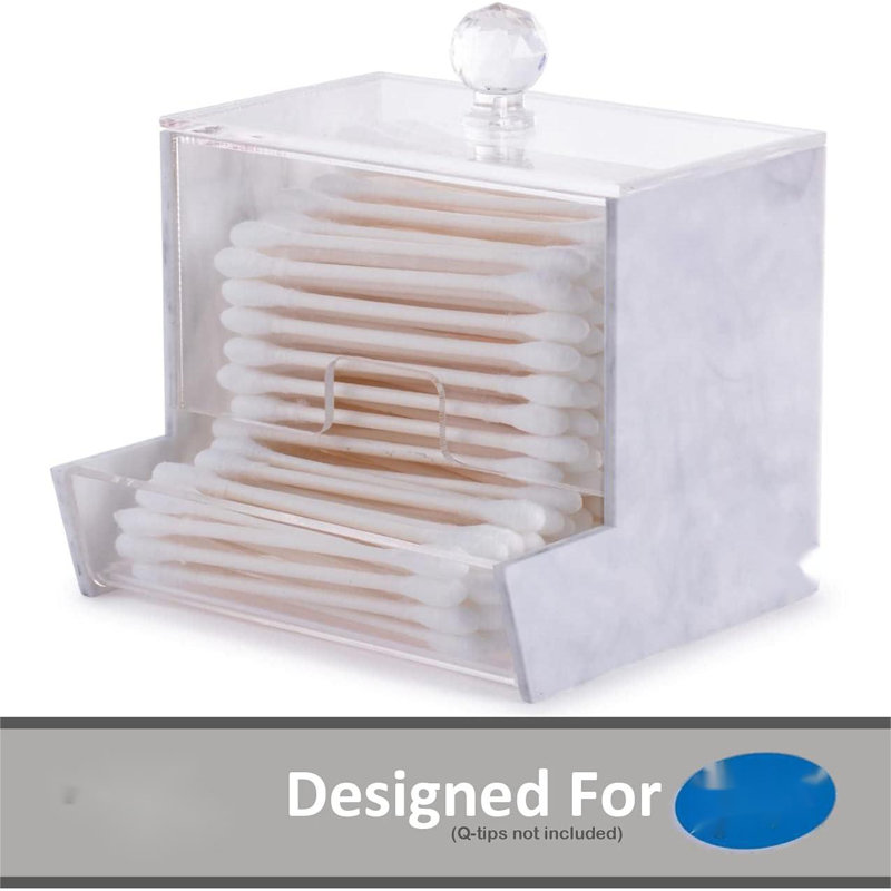 Rebrilliant Marble Acrylic Holder For Brand Cotton Swab Holder ...
