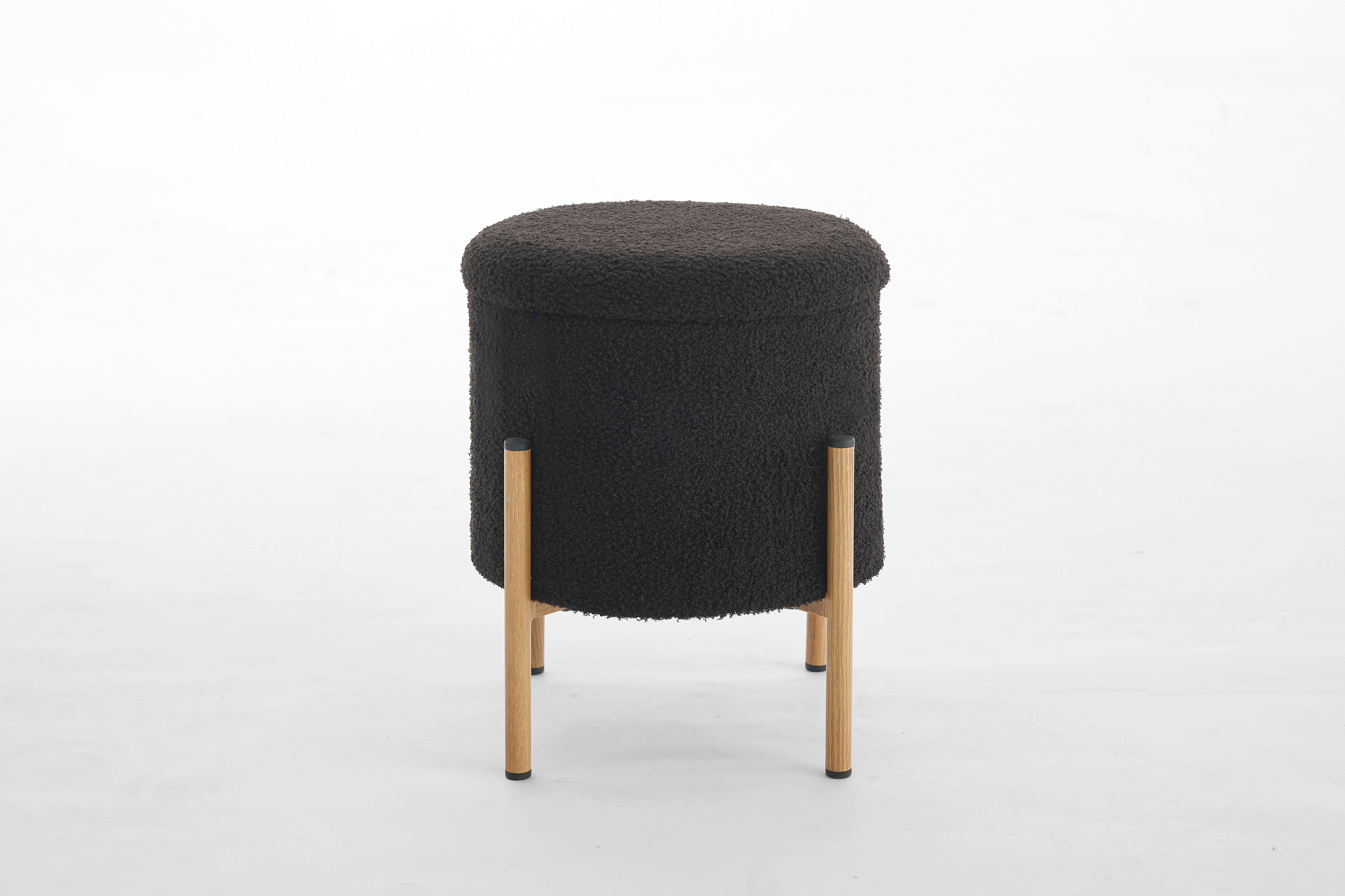 Winston Porter Modern Round Storage Ottoman, Ottoman Foot Stools With ...