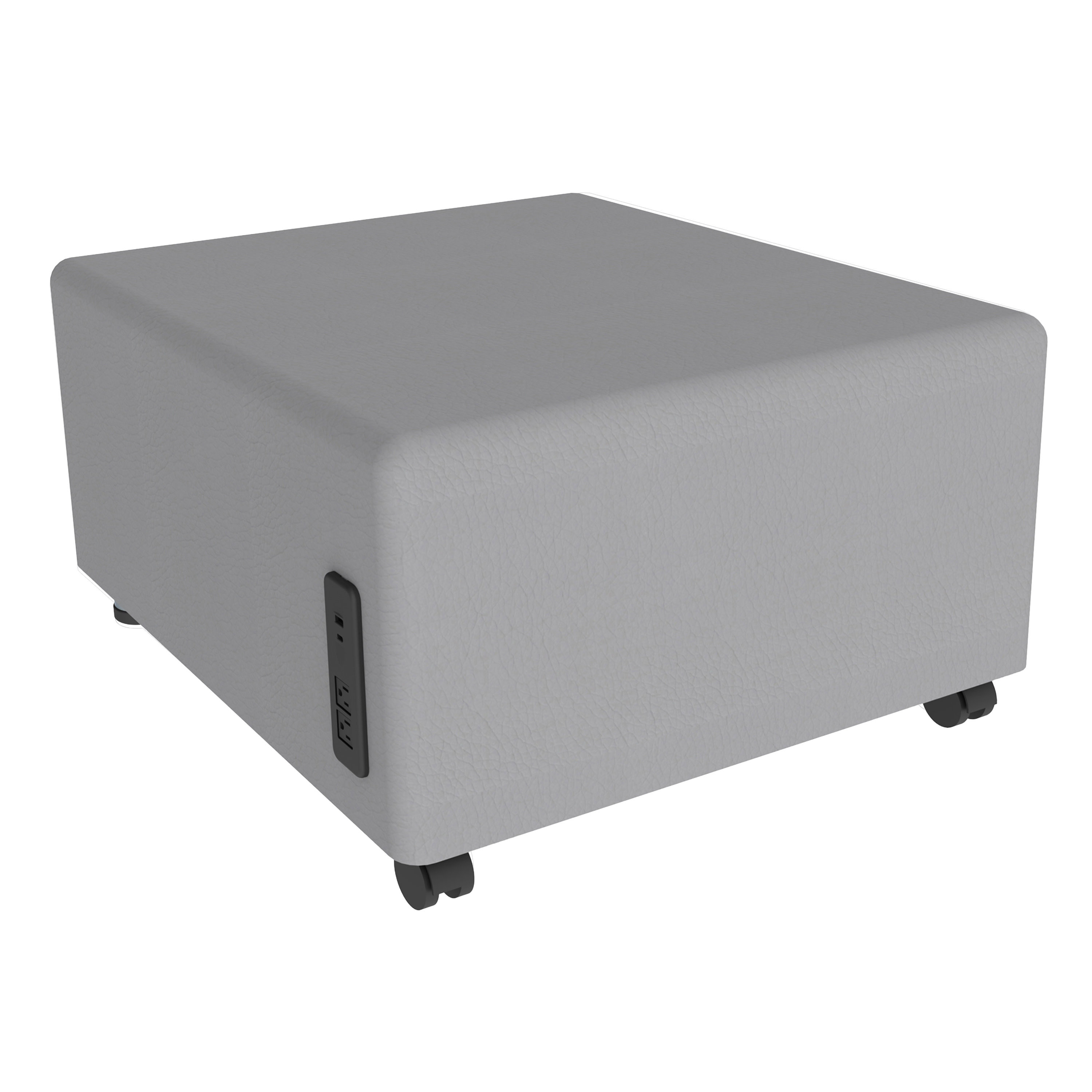 Factory Direct Partners Pro Series Upholstered Square Mobile Ottoman ...