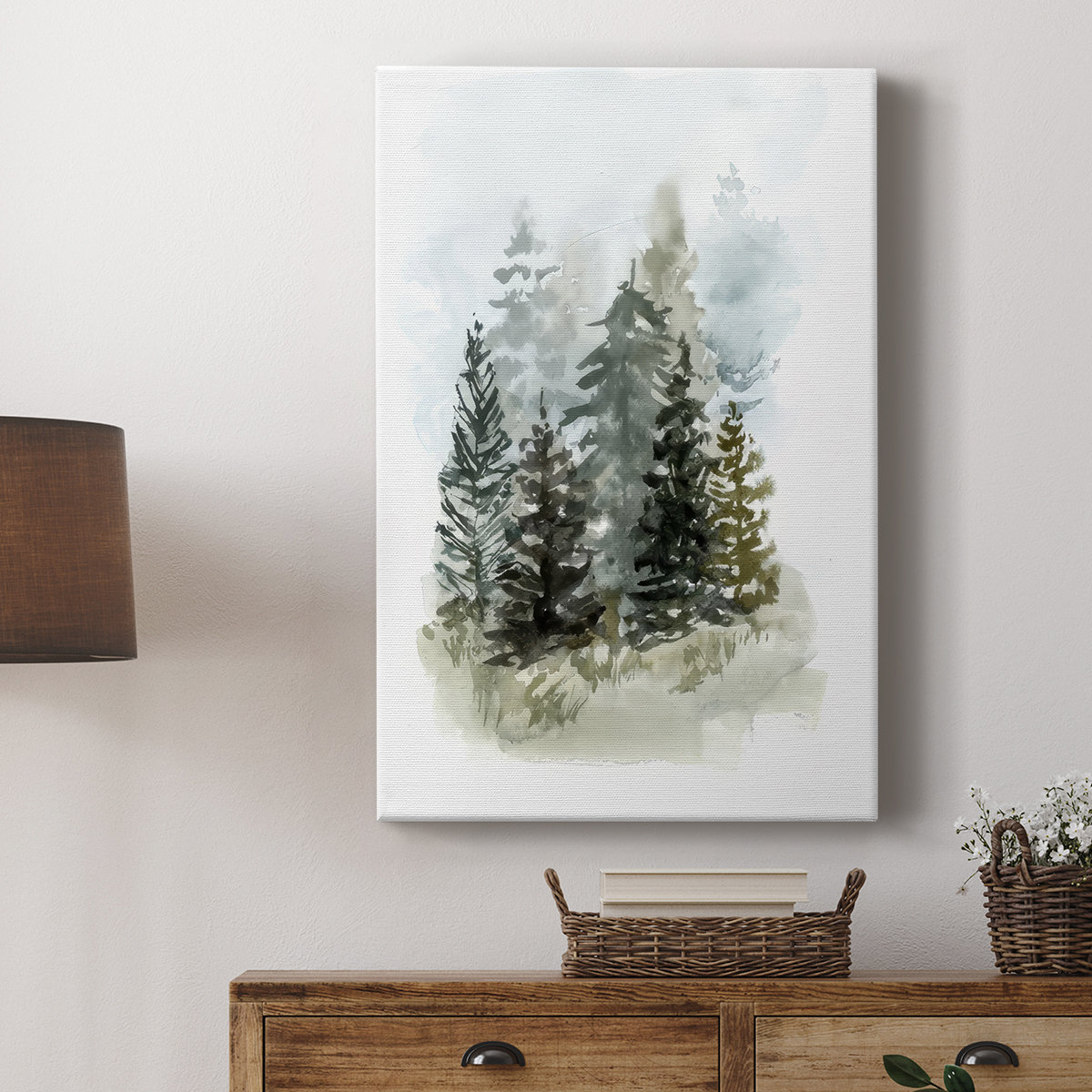 Millwood Pines Washy Treeline I -Gallery Wrapped Cavas | Wayfair