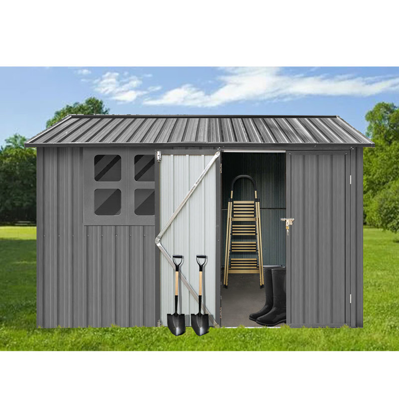 Gatzies Metal Garden Shed With Window - Outdoor Storage Facility | Wayfair
