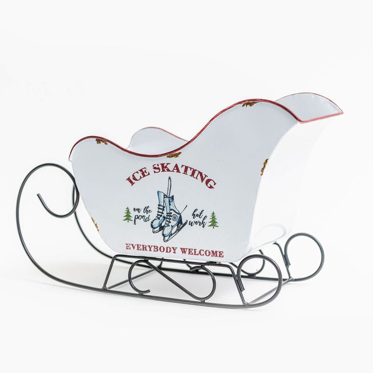 The Holiday Aisle® White "Ice Skating Everybody Welcome" Sleigh ...