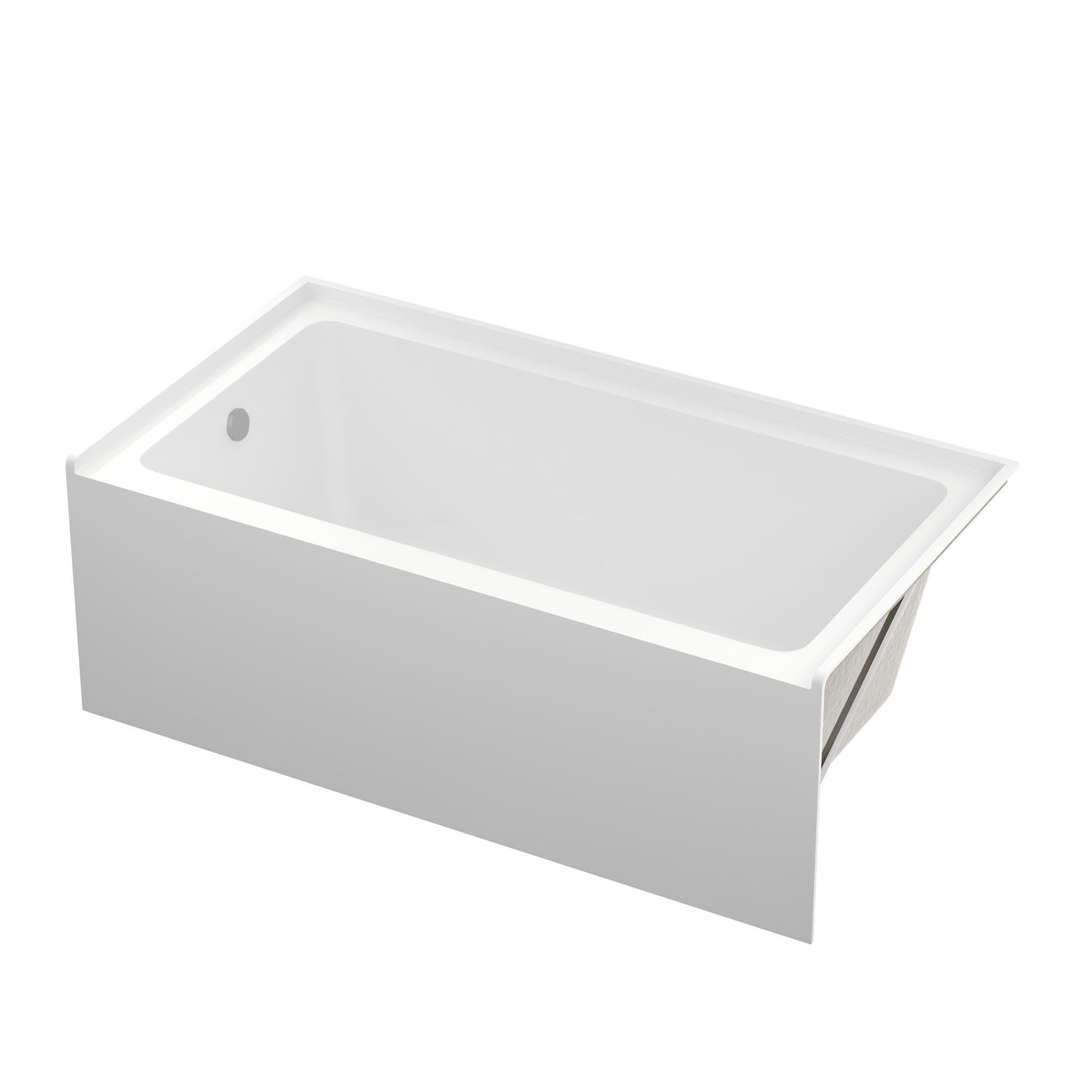 Logmey Alcove/Tile In Soaking Back to Wall Acrylic Bathtub with Slotted ...