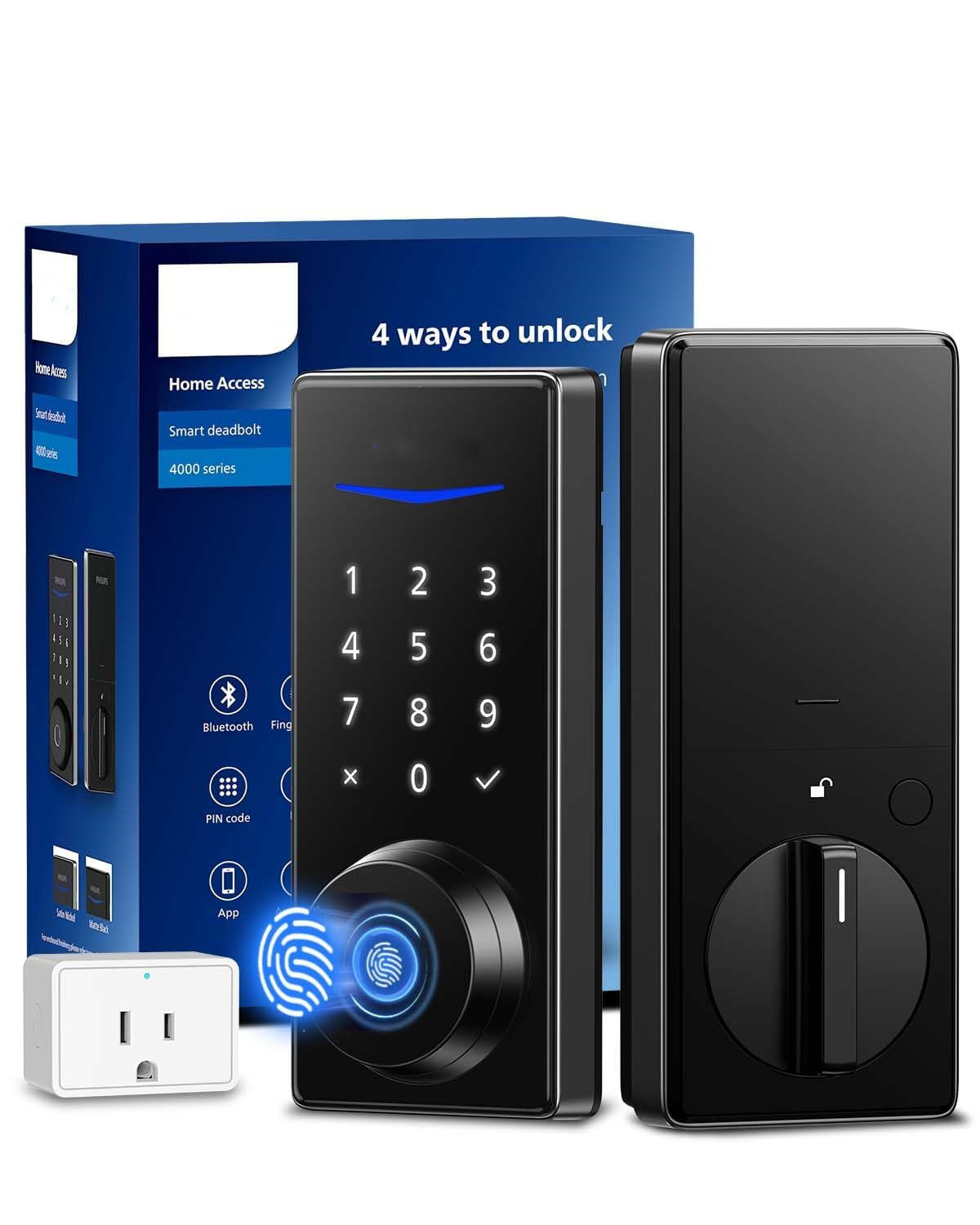 MODERN WALLS LLC Wi-Fi Smart Door Lock, Keyless Entry Door Lock With ...