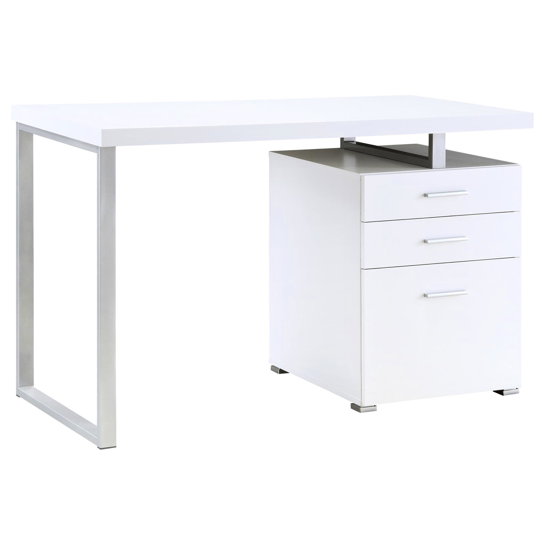 Ivy Bronx Modern White Office Desk With Ample Storage And A Chic ...