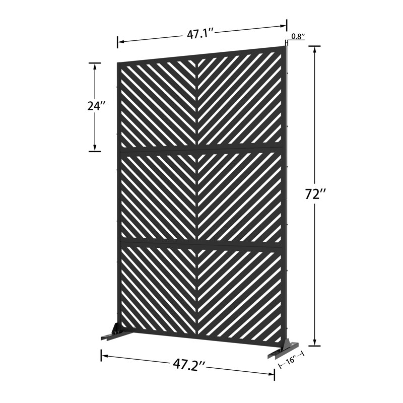 MAYEERTY 6 ft. H x 4 ft. W Metal Privacy Screen & Reviews | Wayfair