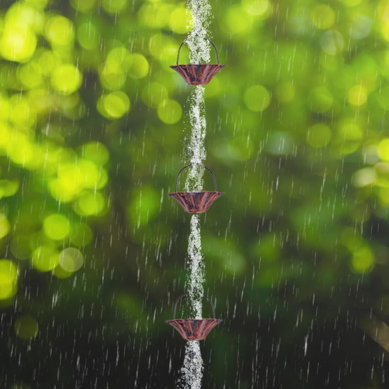 Arlmont & Co. 10FT Lotus Rain Chain For Gutters With 12 Cups Adjustable ...