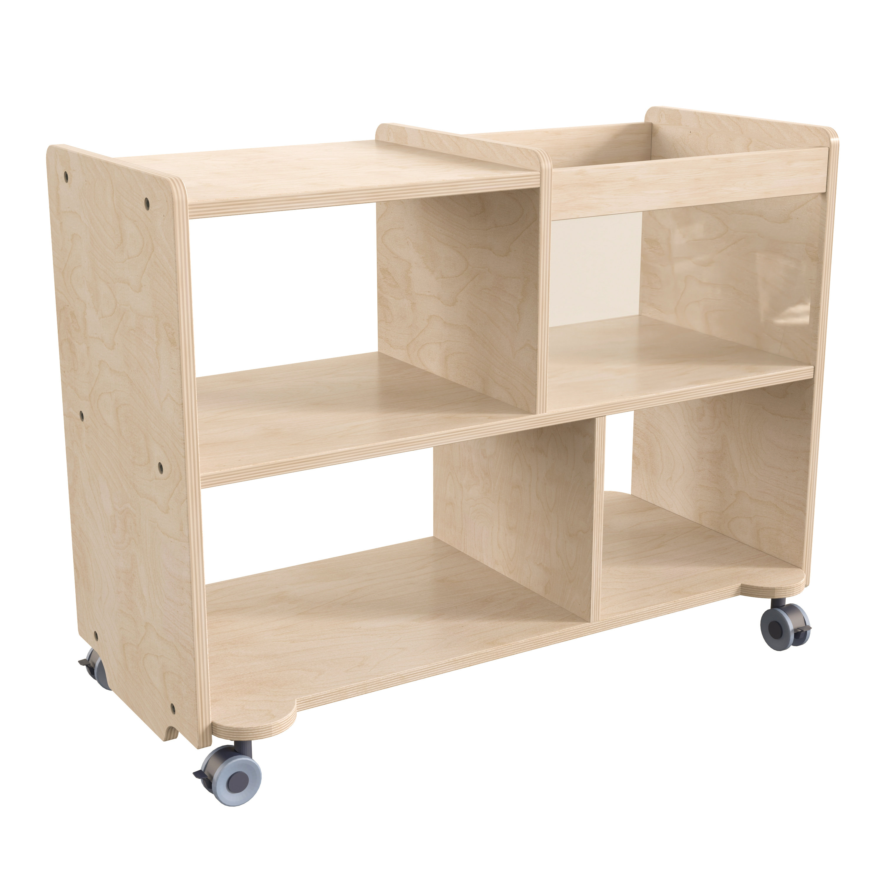 Bright Beginnings Commercial Wooden Mobile Storage Cart with ...